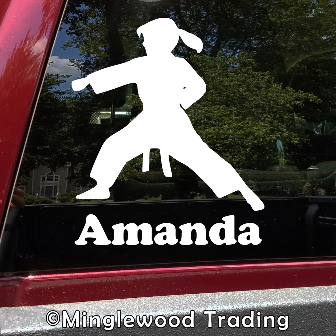 Karate Girl Vinyl Sticker With Personalized Name - Taekwondo Judo MMA ...