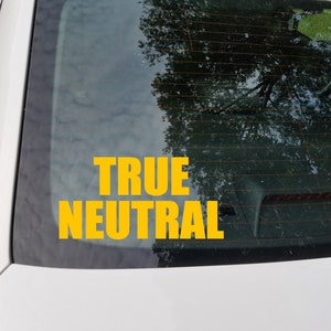True Neutral Vinyl Sticker RPG Role Playing Character - Etsy