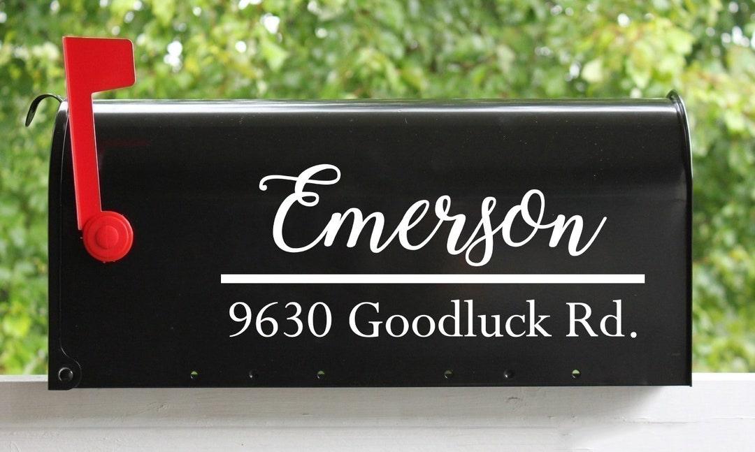 Name and Address Mailbox Vinyl Decal - Personalized Numbers - Die Cut ...