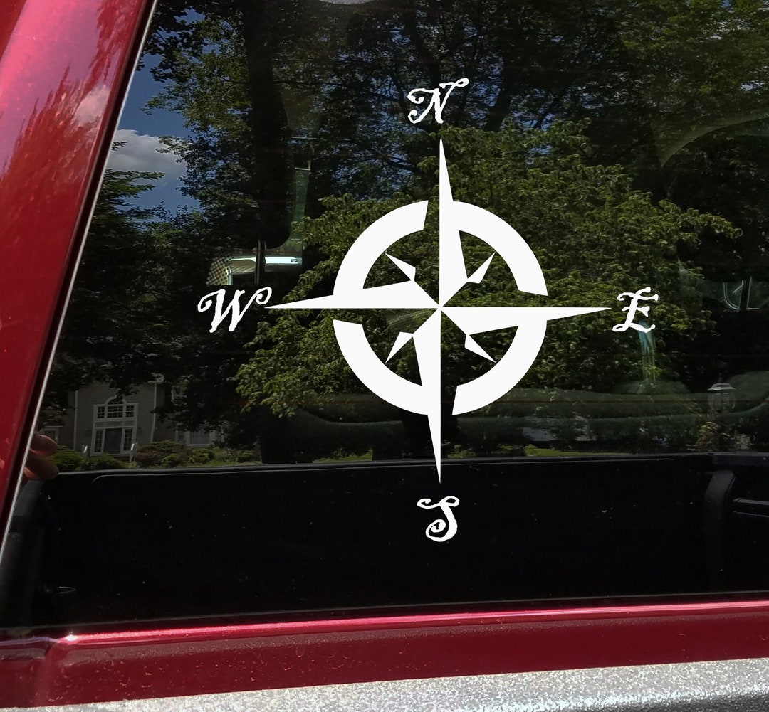 Compass Rose Vinyl Decal V1 -travel Wander Adventure - Die Cut Sticker ...