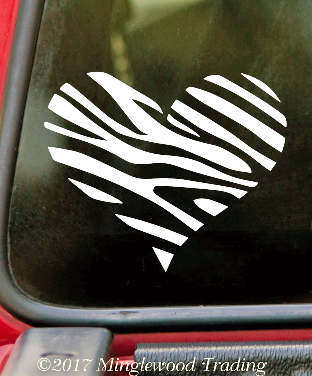 Zebra Heart Vinyl Decal Sticker - Stripes Love Animal - Etsy