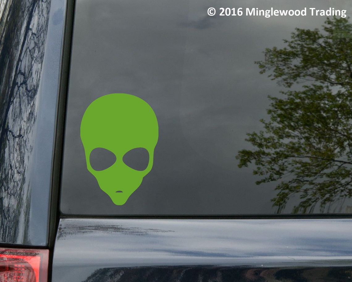 ALIEN Head Vinyl Decal Sticker Space UFO Martian NASA Area | Etsy