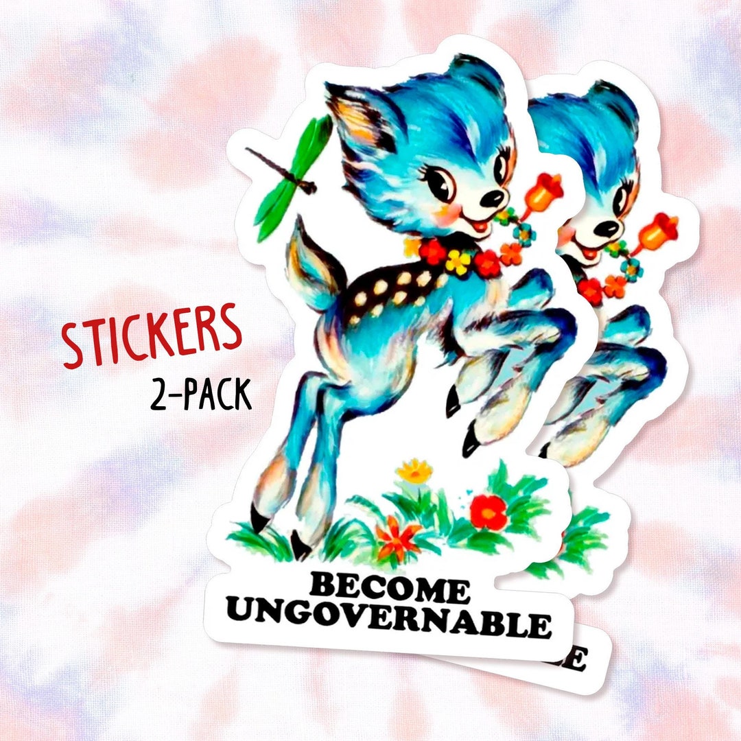 2-pack Become Ungovernable Sticker Funny Political Retro Vintage Kitsch ...