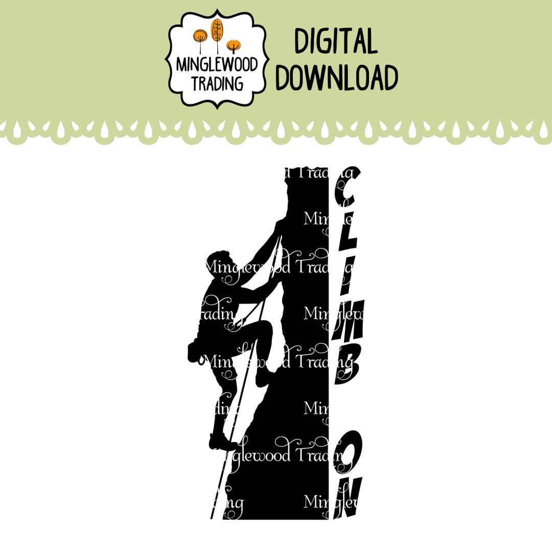 Archivo SVG de silueta de escalador en roca (descarga digital) - Etsy ...