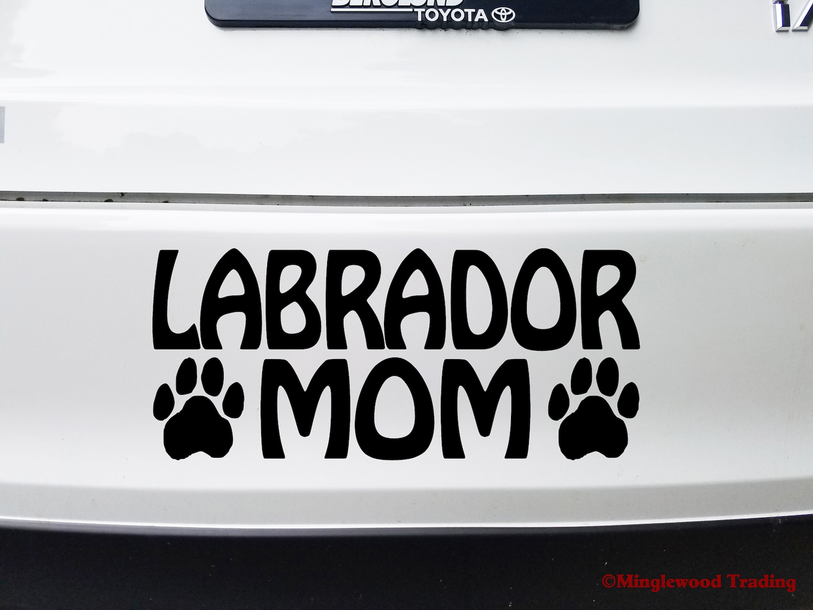 Labrador Mom Vinyl Decal Sticker - Dog Paw Prints Chocolate Yellow ...