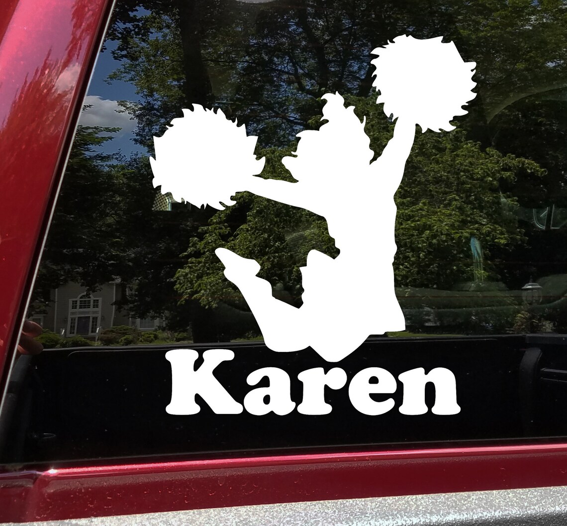 Cheerleader Vinyl Decal With Personalized Name Cheering - Etsy