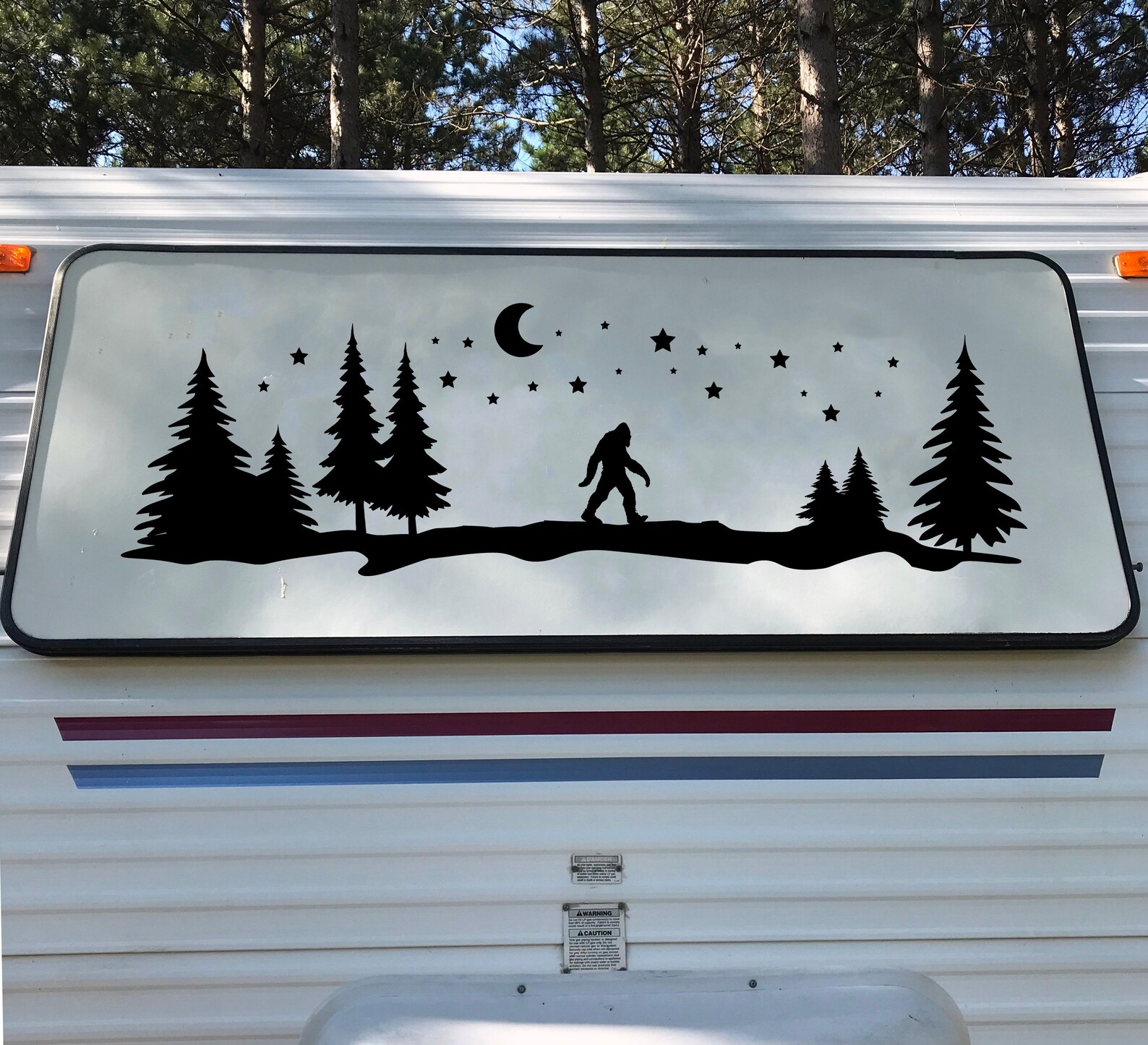 Bigfoot Moon Trees Scene Vinyl Decal V2 Forest PNW Camper RV - Etsy