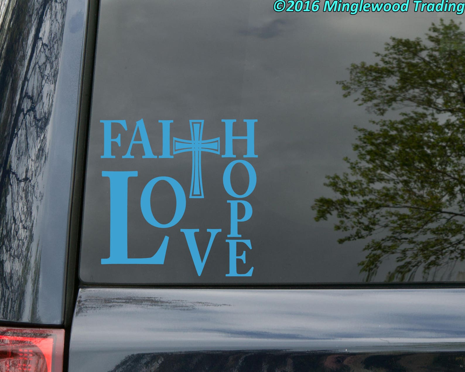 FAITH HOPE LOVE Vinyl Decal Sticker Cross | Etsy