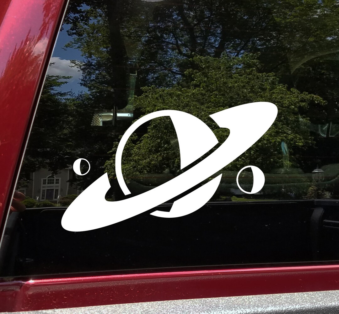 Planet Vinyl Decal - Saturn Moon Rings Outer Space NASA - Die Cut ...