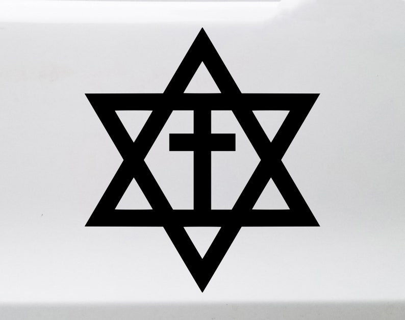 Messianic Cross Vinyl Decal Judaism Star of David Die Cut - Etsy