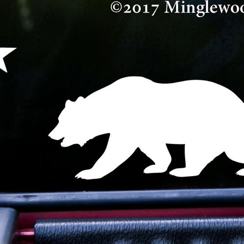 California Bear State W/ Star Vinyl Die Cut Decal - Etsy