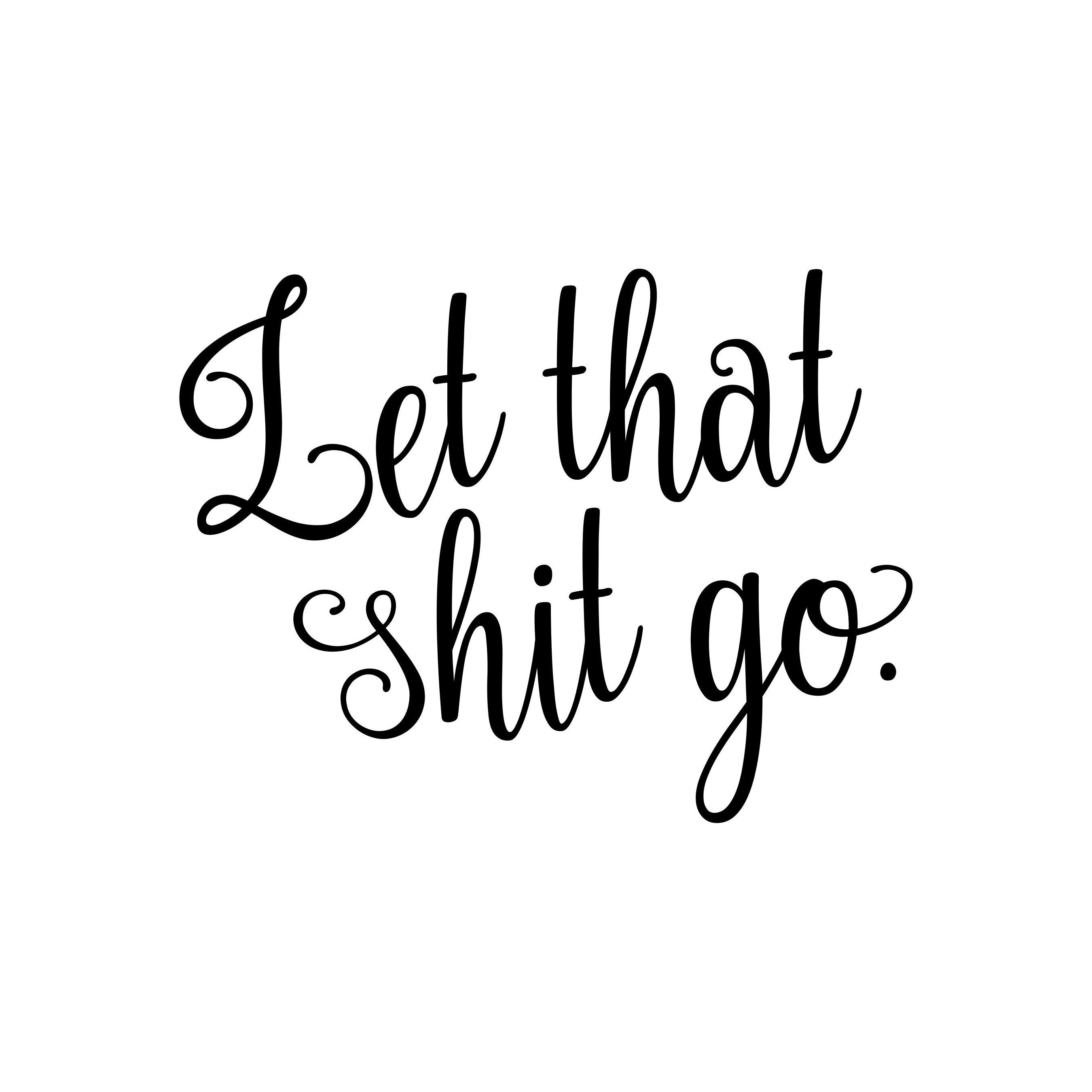 Let That Shit Go Vinyl Decal Sticker Move On Motivation | Etsy