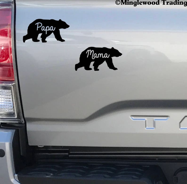 Set MAMA & PAPA BEAR Vinyl Decal Stickers Mother Father Dad | Etsy