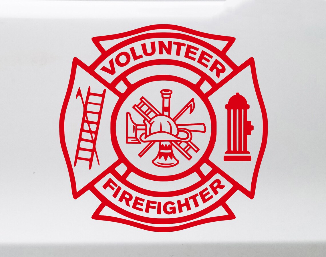 Volunteer Firefighter Vinyl Decal Sticker VFD Fire - Etsy