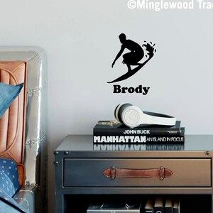 Surfer With Personalized Name Vinyl Decal Sticker Surfboard - Etsy