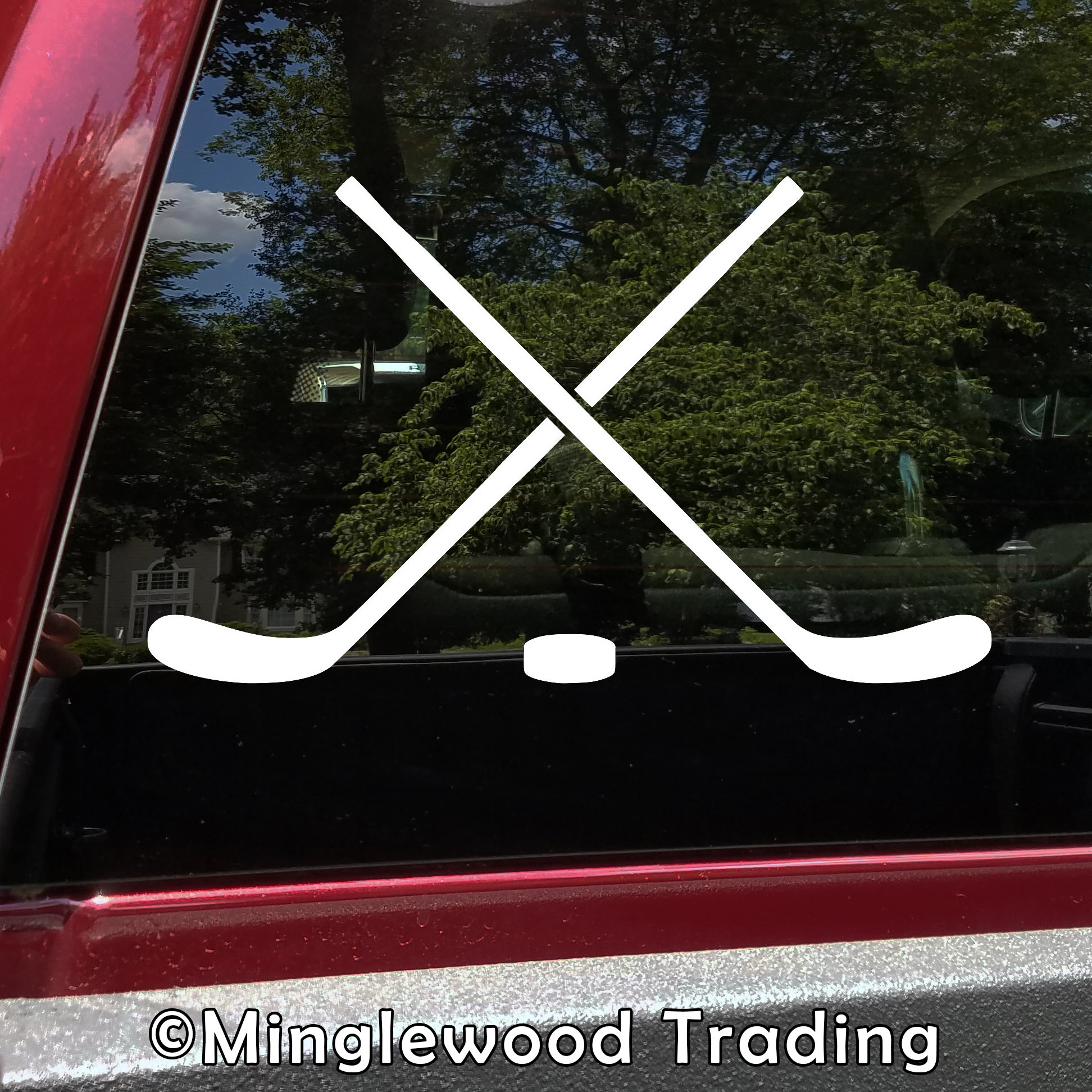 CROSSED HOCKEY STICKS With Puck Vinyl Decal Sticker Ice | Etsy