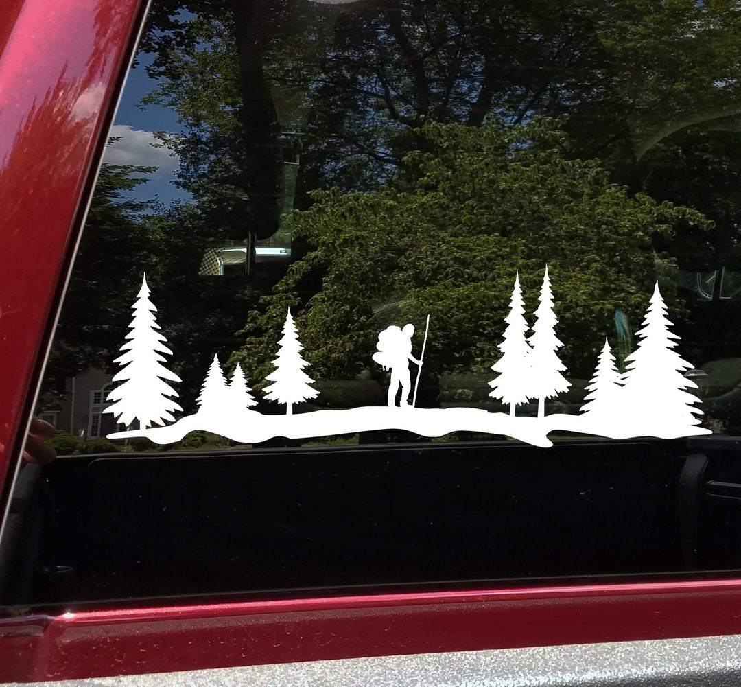 Hiker Vinyl Decal - Trees Trail Backpacking Forest - Die Cut Sticker - Etsy
