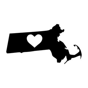 Massachusetts Heart State Vinyl Decal Sticker - Love MA - Etsy