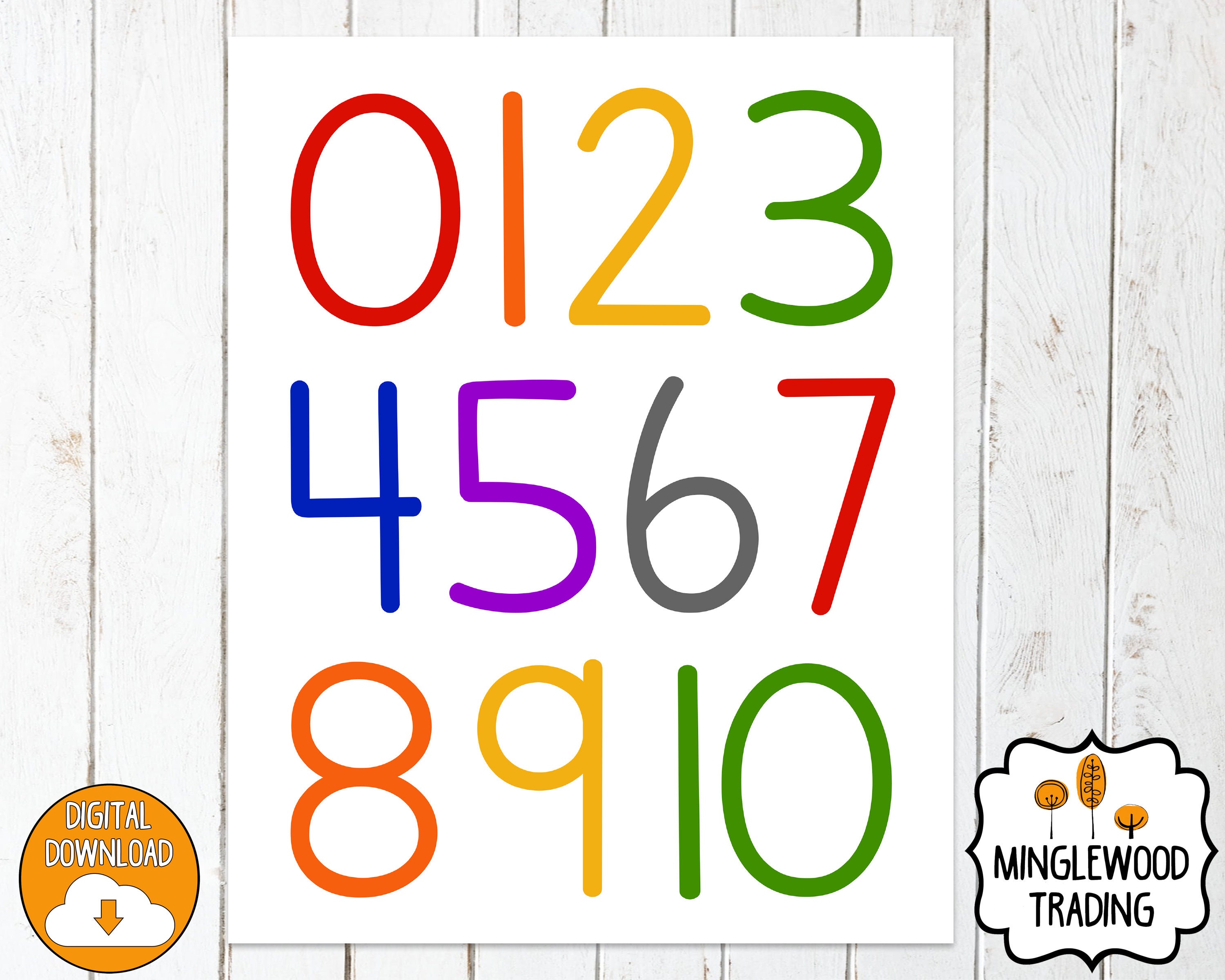 Alphabet Numbers Colors Shapes Days Art Prints Instant | Etsy