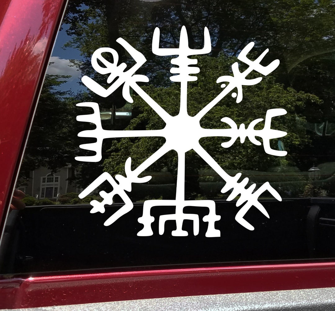 Viking Runic Compass Vegvisir Vinyl Decal V7 Nordic Norse Pagan Rune ...