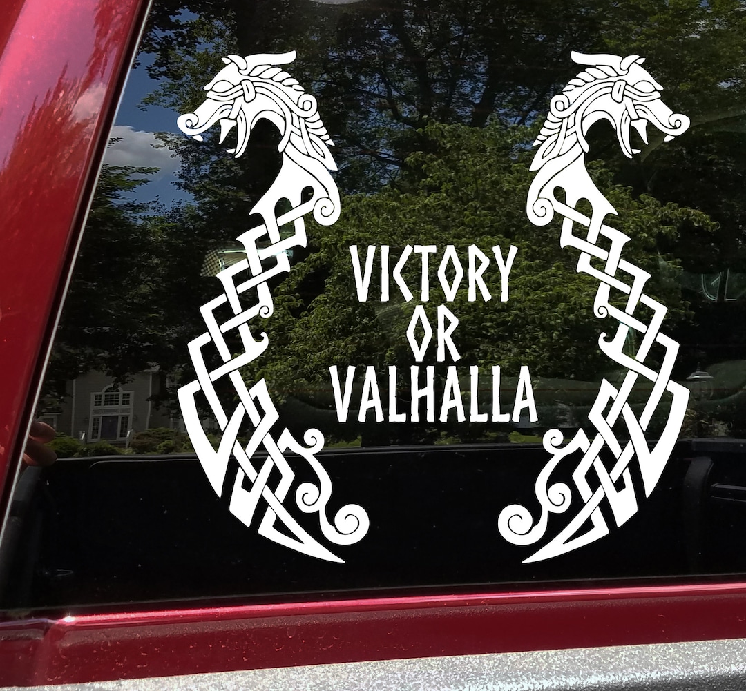 Viking Dragons Victory or Valhalla Vinyl Decal V1 - Icelandic Norse ...
