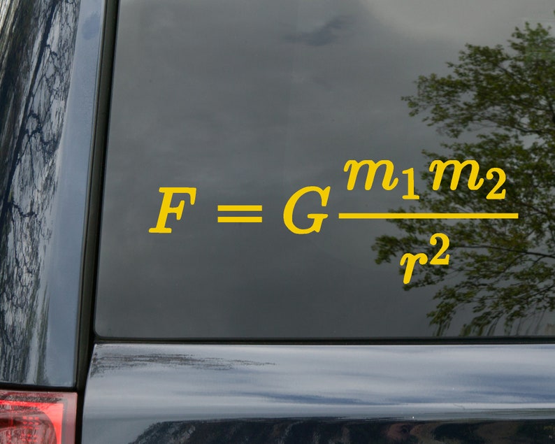 Law of Gravity Mathematical Formula Vinyl Decal Isaac Newton - Etsy