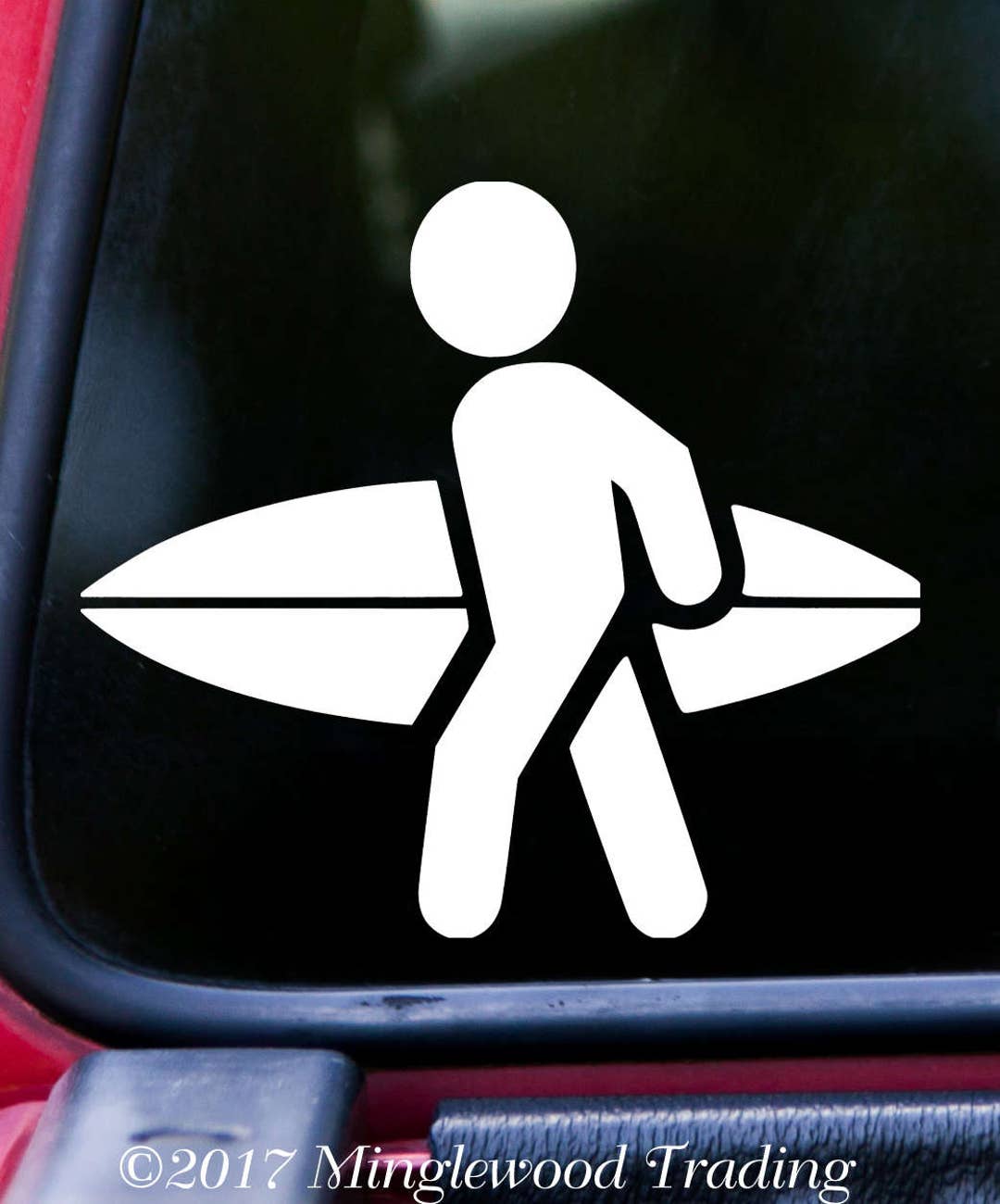 SURFER With SURFBOARD Vinyl Decal Sticker Beach Ocean Waves - Etsy