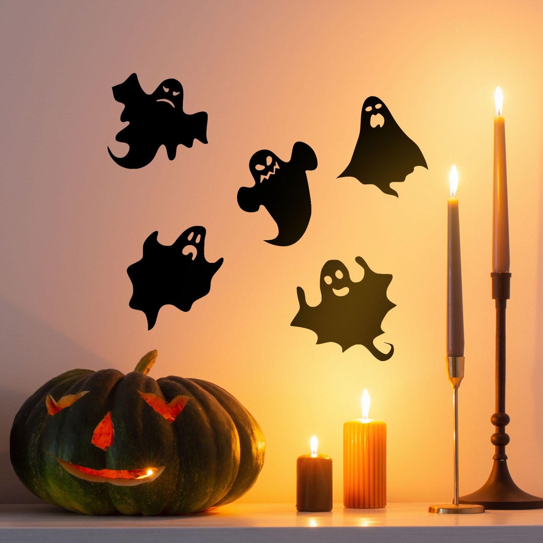 5 Ghosts Vinyl Decal Set V2 | Custom Halloween Party Decoration ...