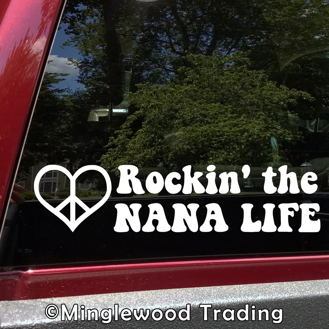 Rockin the Nana Life Vinyl Sticker - Grandma Grandmother Love Peace ...
