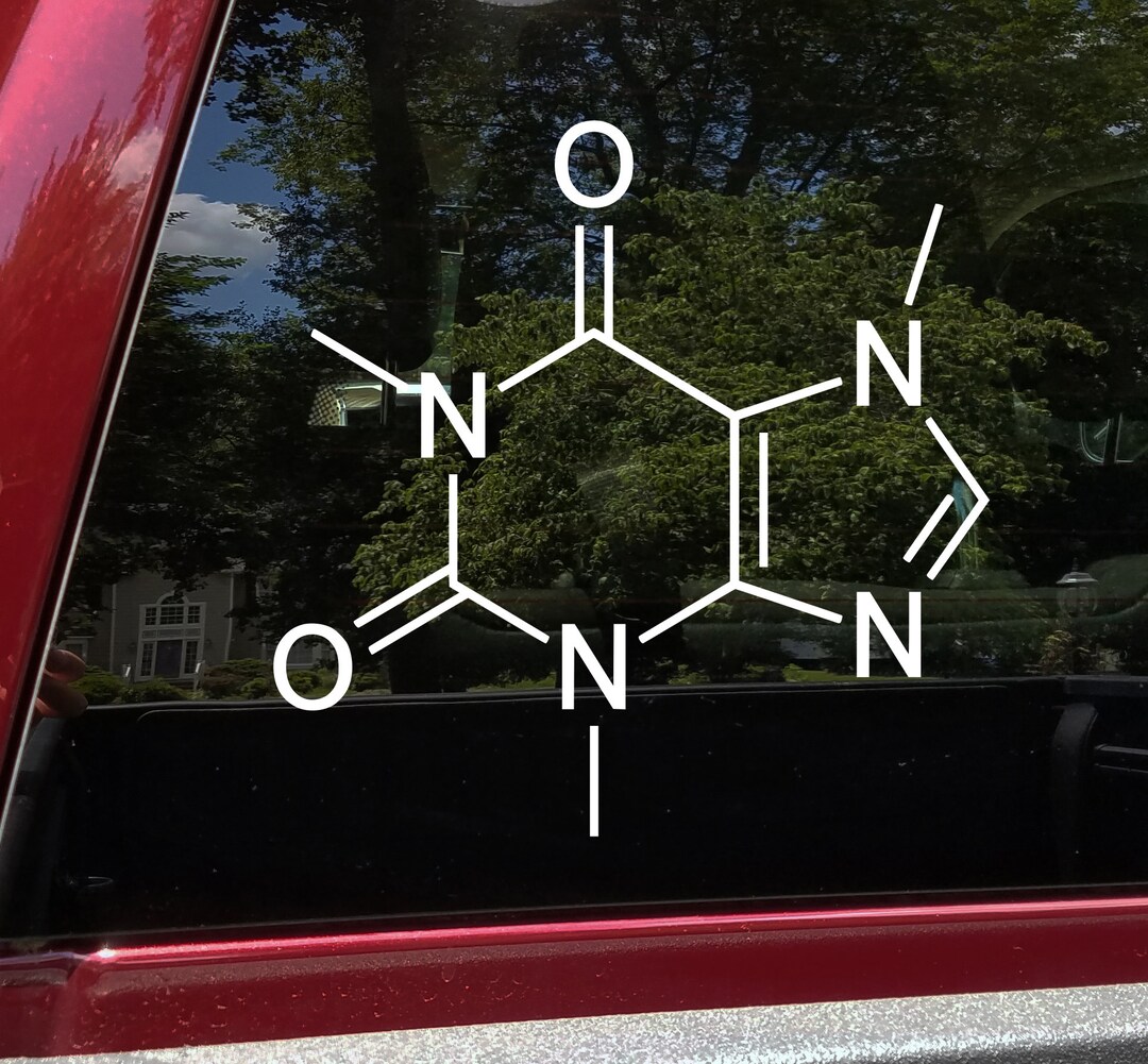 Caffeine Chemical Compound Vinyl Decal - C8H10N4O2 Coffee Espresso ...