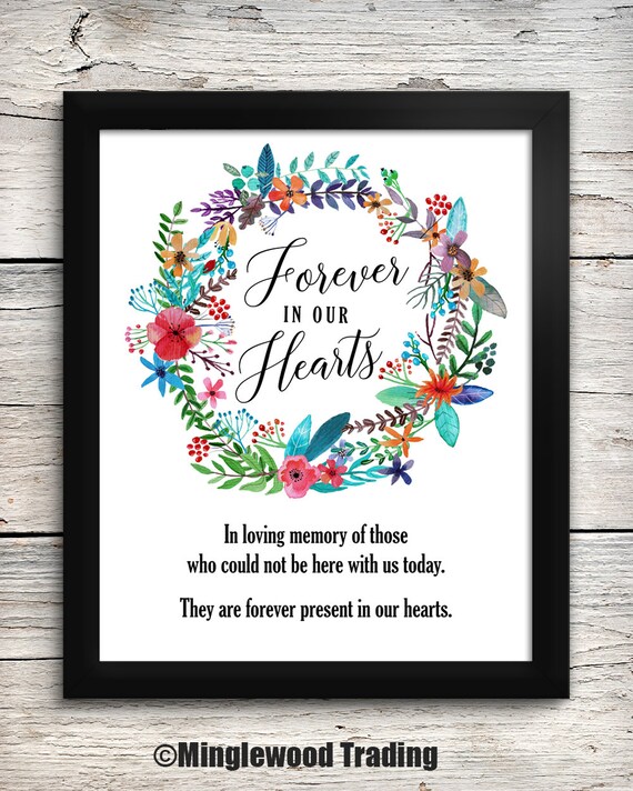 Forever in our Hearts 8x10 Art Print Memorial Remembrance | Etsy