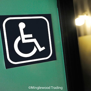 Handicap Accessible Bathroom Door Sign Vinyl Sticker - Wheelchair ADA ...