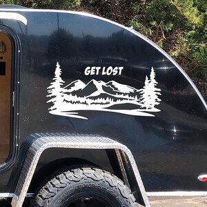 Get Lost Mountain Scene Vinyl Decal V1 - Camper RV Travel Trailer ...