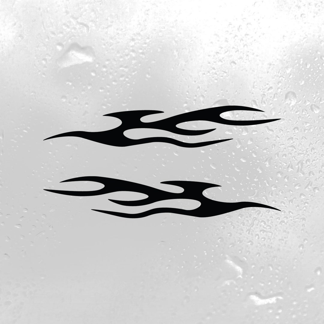 Flame Custom Vinyl Stickers V6 | Mirrored 2-pack | Small to Large ...