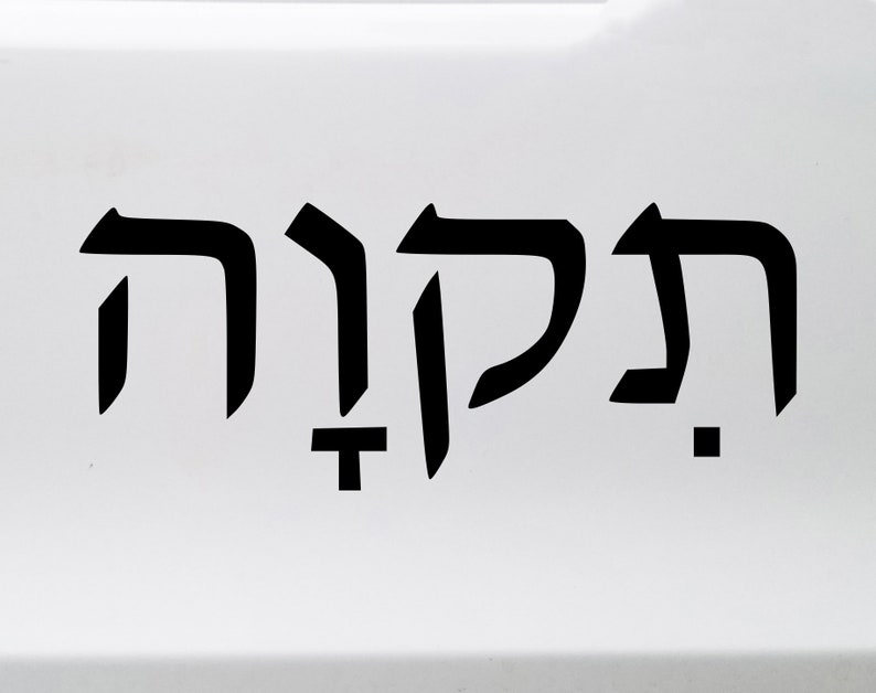 Hope in Hebrew Vinyl Decal Tikvah Tikvat Jewish Die Cut - Etsy