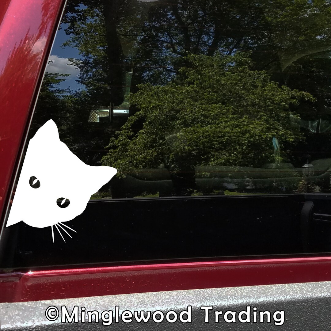 Cat Peeking Vinyl Decal Sticker - Feline Pet - Etsy