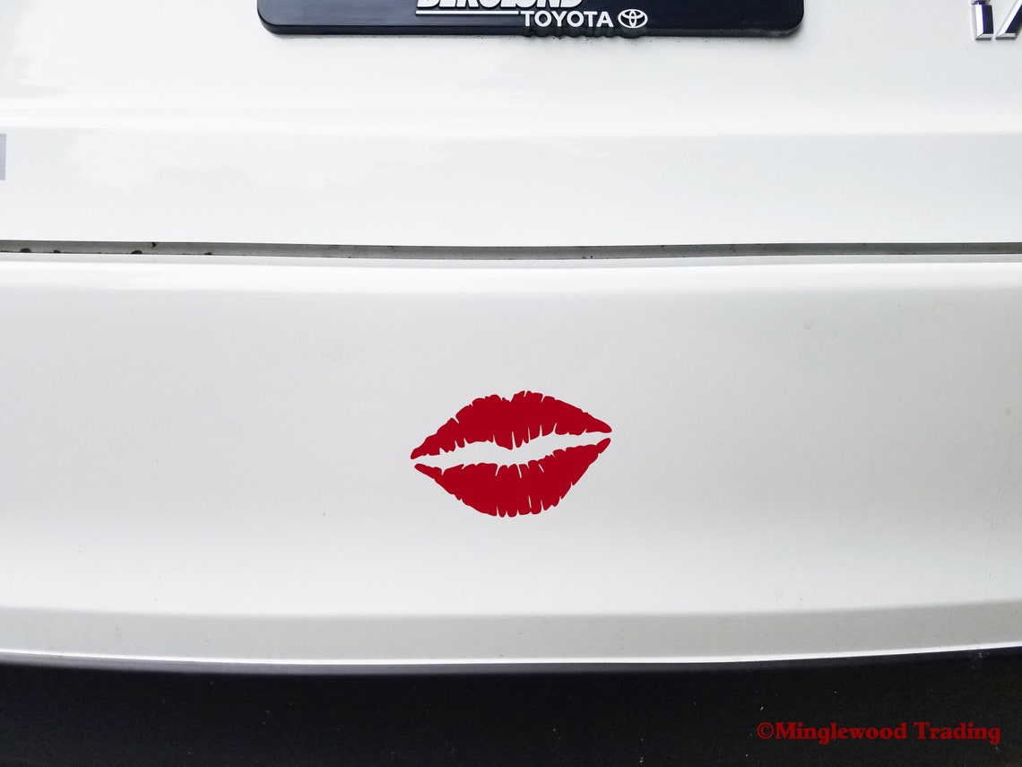 Red Lips Vinyl Decal Sticker Pucker up Kiss Lipstick SWAK | Etsy