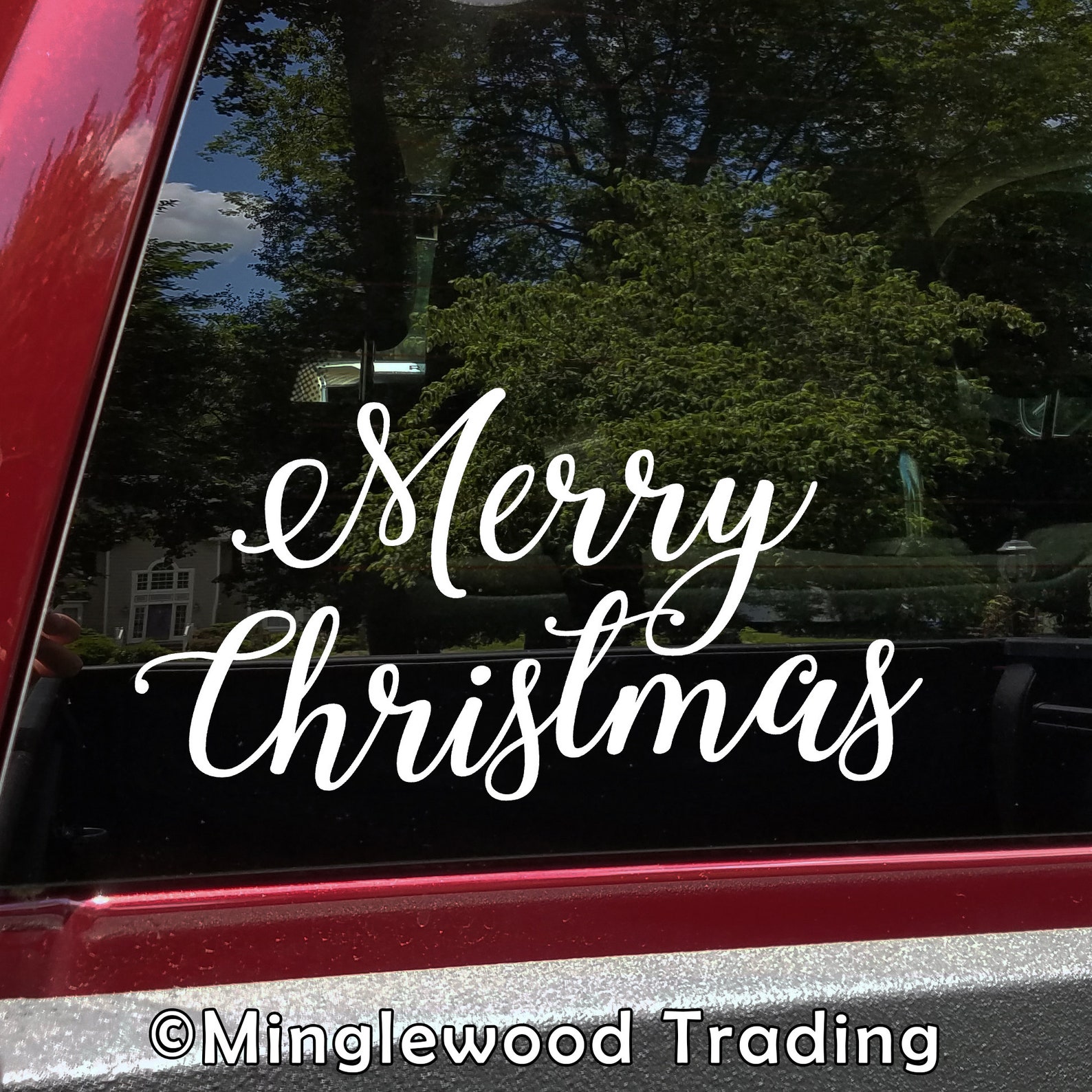 Merry Christmas Vinyl Decal Sticker V2 | Door Greeting Xmas Holiday ...