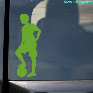 Soccer Player Vinyl Decal Sticker - Boy Standing Ball Male - Etsy