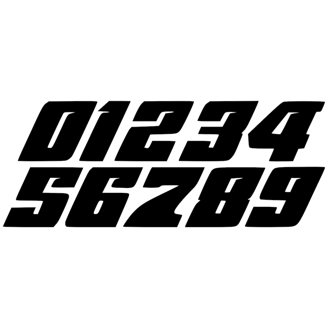 Racing Numbers Sheet of 20 Numbers Vinyl Decal V3 | Motocross MX Dirt ...