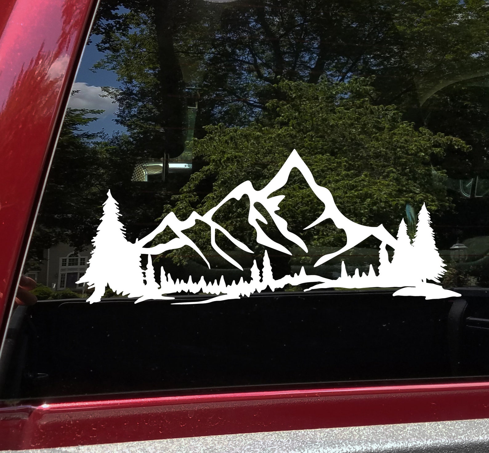 Mountains Forest Scene Vinyl Decal V4 - Camper RV Travel Trailer ...