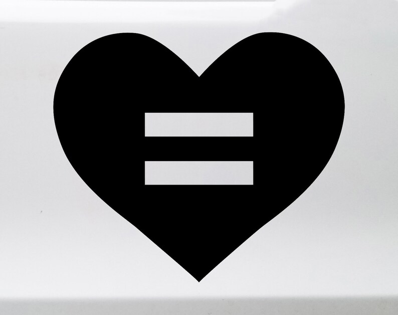 Equal Rights Heart Vinyl Decal LGBTQ Lesbian Trans Gay | Etsy
