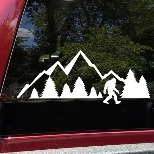 Bigfoot Mountain Forest Scene Vinyl Decal V11 Sasquatch PNW - Etsy