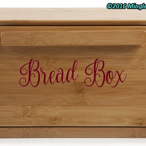 Bread Box - V2 Vinyl Decal Sticker - Kitchen Breadbox Bread Bin - Etsy