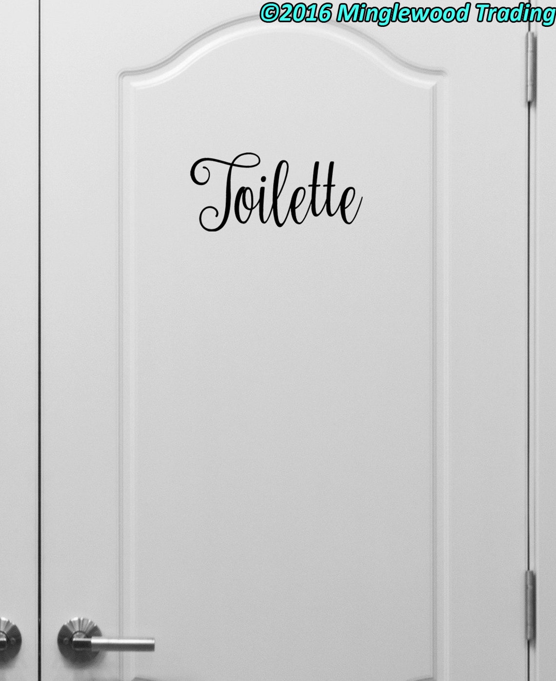 TOILETTE Vinyl Decal Sticker Bathroom Door Sign Restroom | Etsy