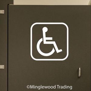 Handicap Accessible Bathroom Door Sign Vinyl Sticker - Wheelchair ADA ...