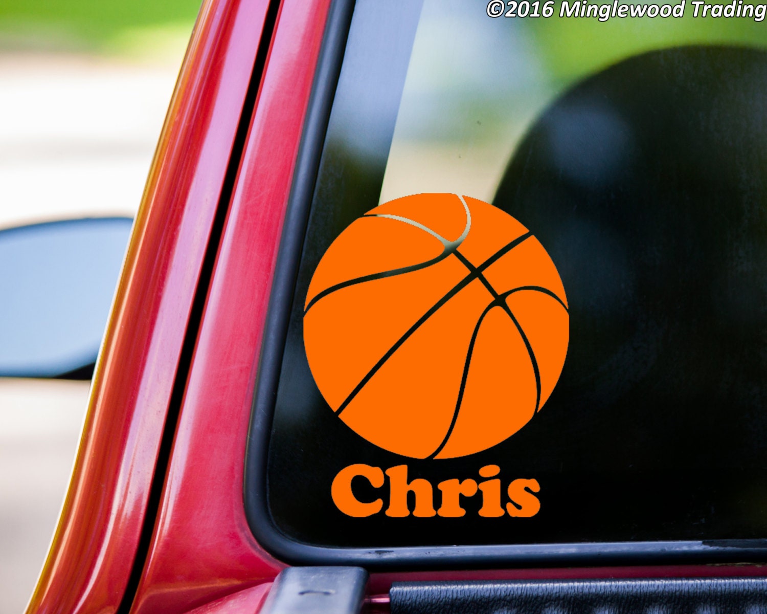 Basketball With Personalized Name Vinyl Decal Sticker Court - Etsy