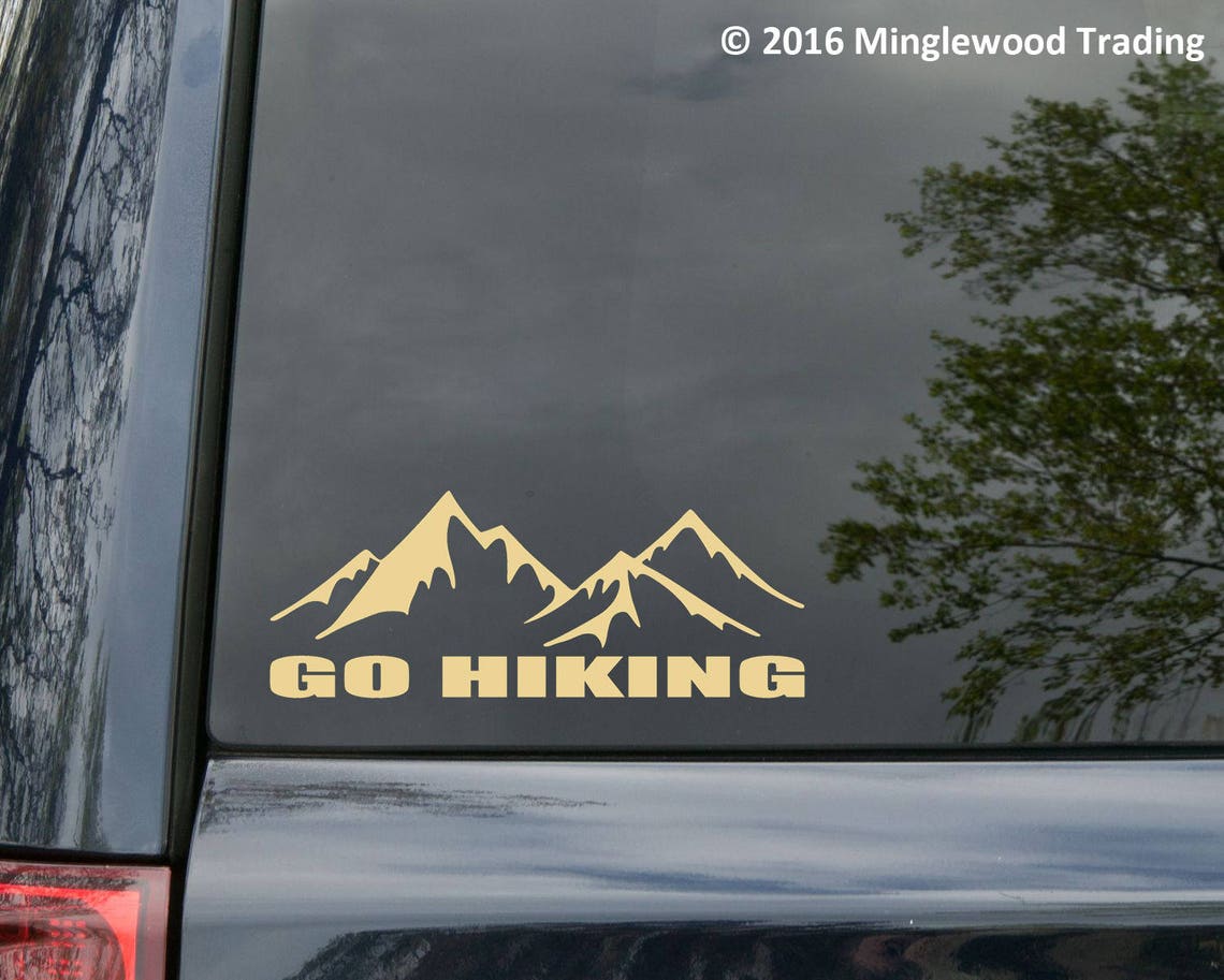 GO HIKING Vinyl Decal Sticker Trails Mountains Outdoors - Etsy