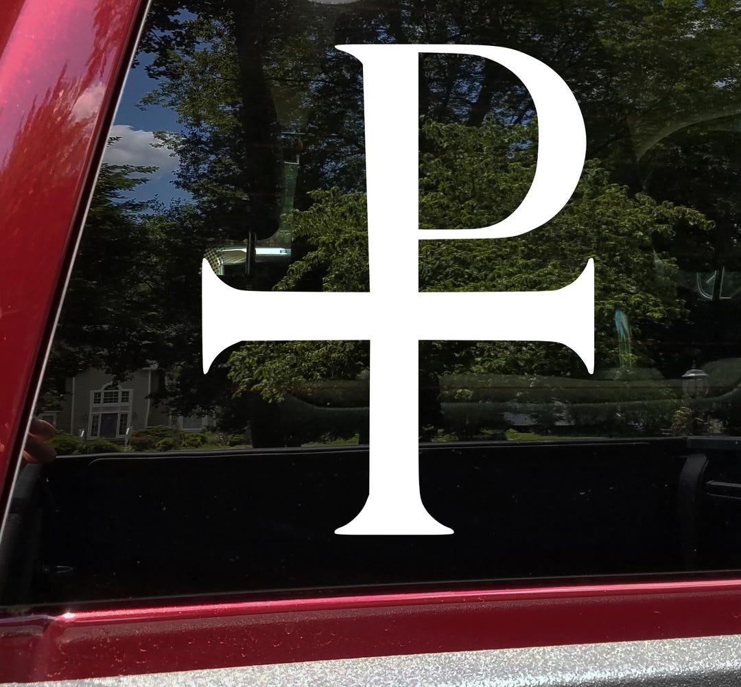 Tau Rho Staurogram Vinyl Decal V3 | Cross Ancient Christian Symbol ...
