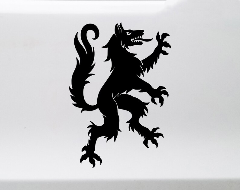 Heraldic Wolf Vinyl Decal V2 Coat of Arms Heraldry Charge - Etsy